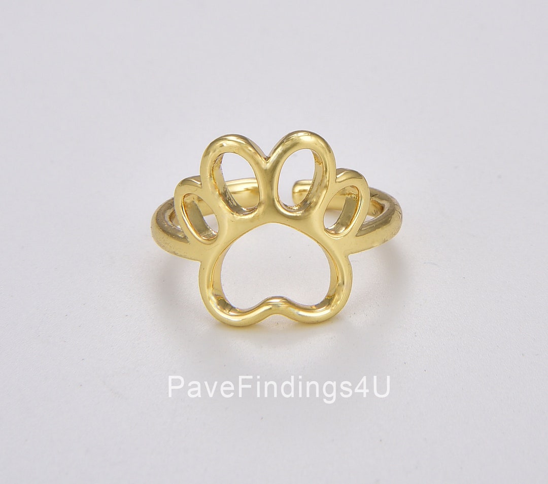 Dog Paw Ring, Gold Filled Dog Paw Ring, Animal Pet Gifts for Pet Lovers ...