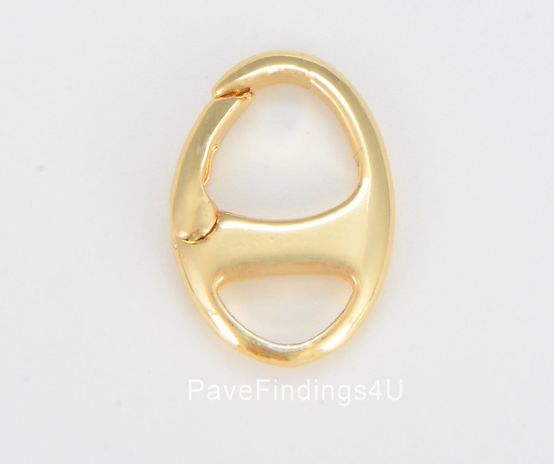 Gold Spring Gate Ring, Push Gate Ring, Soda Tab Clasp Ring Charm Holder ...