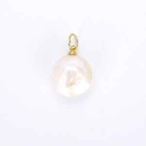 Freshwater Pearl Evil Eye Charm, 18K Gold CZ Micro Pave Evil Eye ...