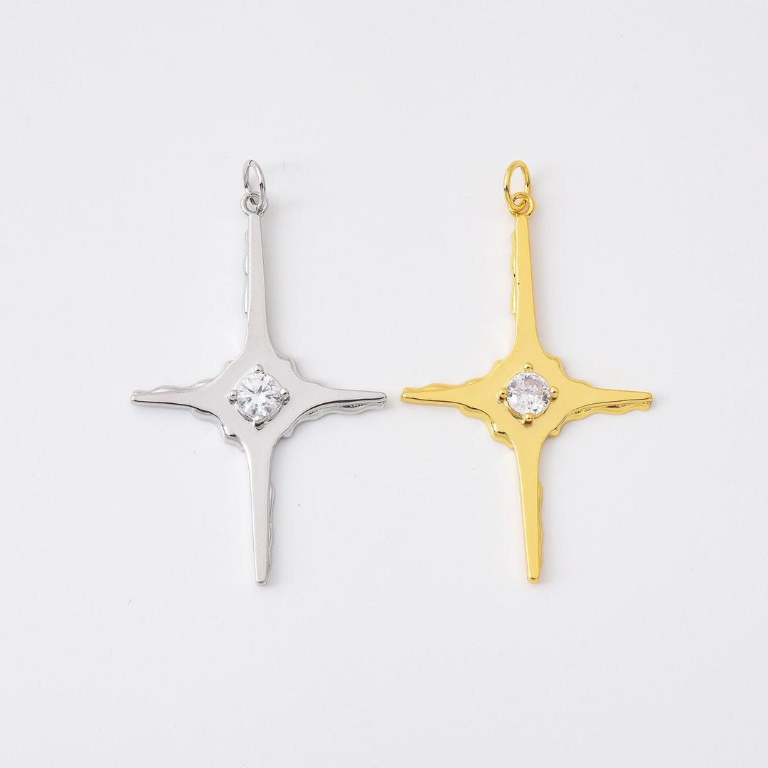 Dainty Gold Filled North Star Charms Tiny CZ Charm for Necklace Earring ...