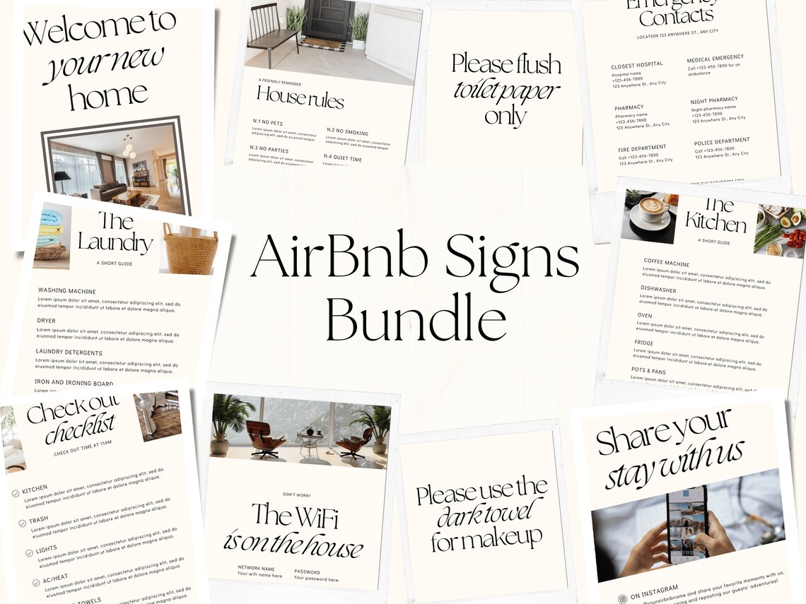 Air Bnb Signs Canva Template - Etsy