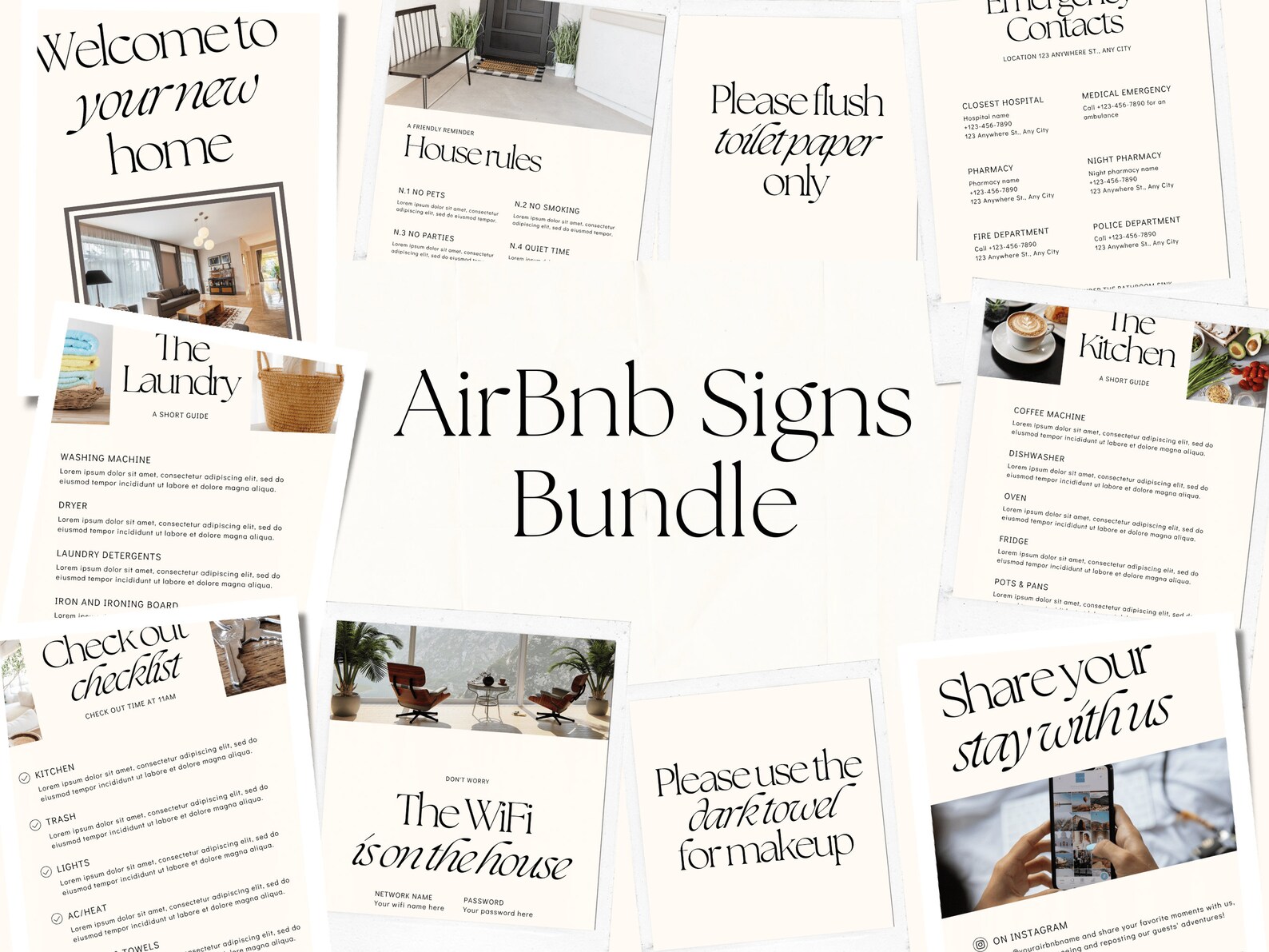 Air Bnb Signs Canva Template - Etsy