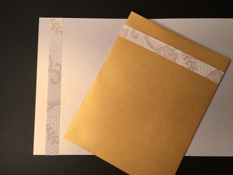 Handmade Blank Note Card A2 Lacy Beige Ivory and Gold - Etsy