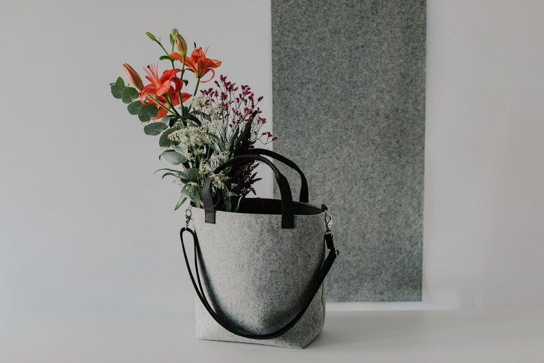 Crossbody Bag Gray Tote Bag Top Handle Tote Bag Travel Tote - Etsy