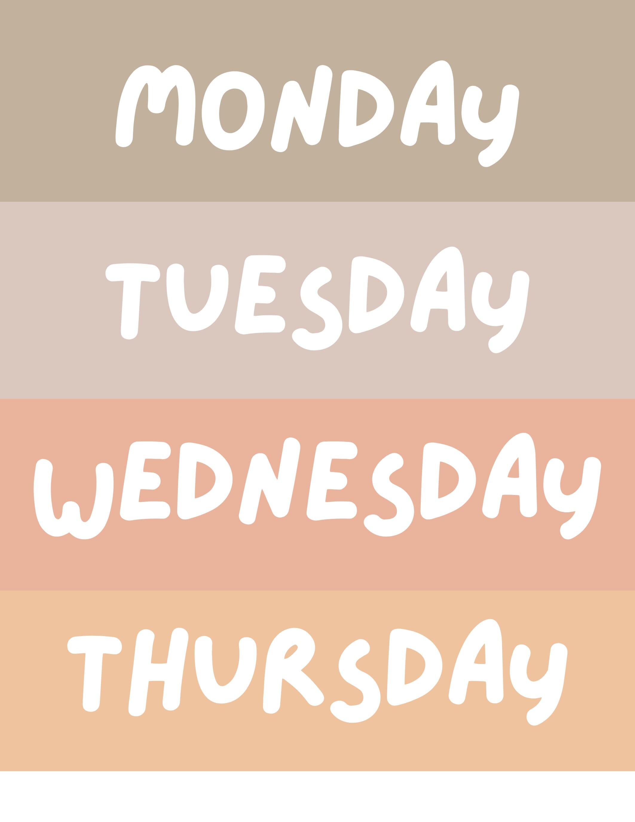 EDITABLE Neutral Month, Day, Number Cards for Routine, Chore, Preschool ...