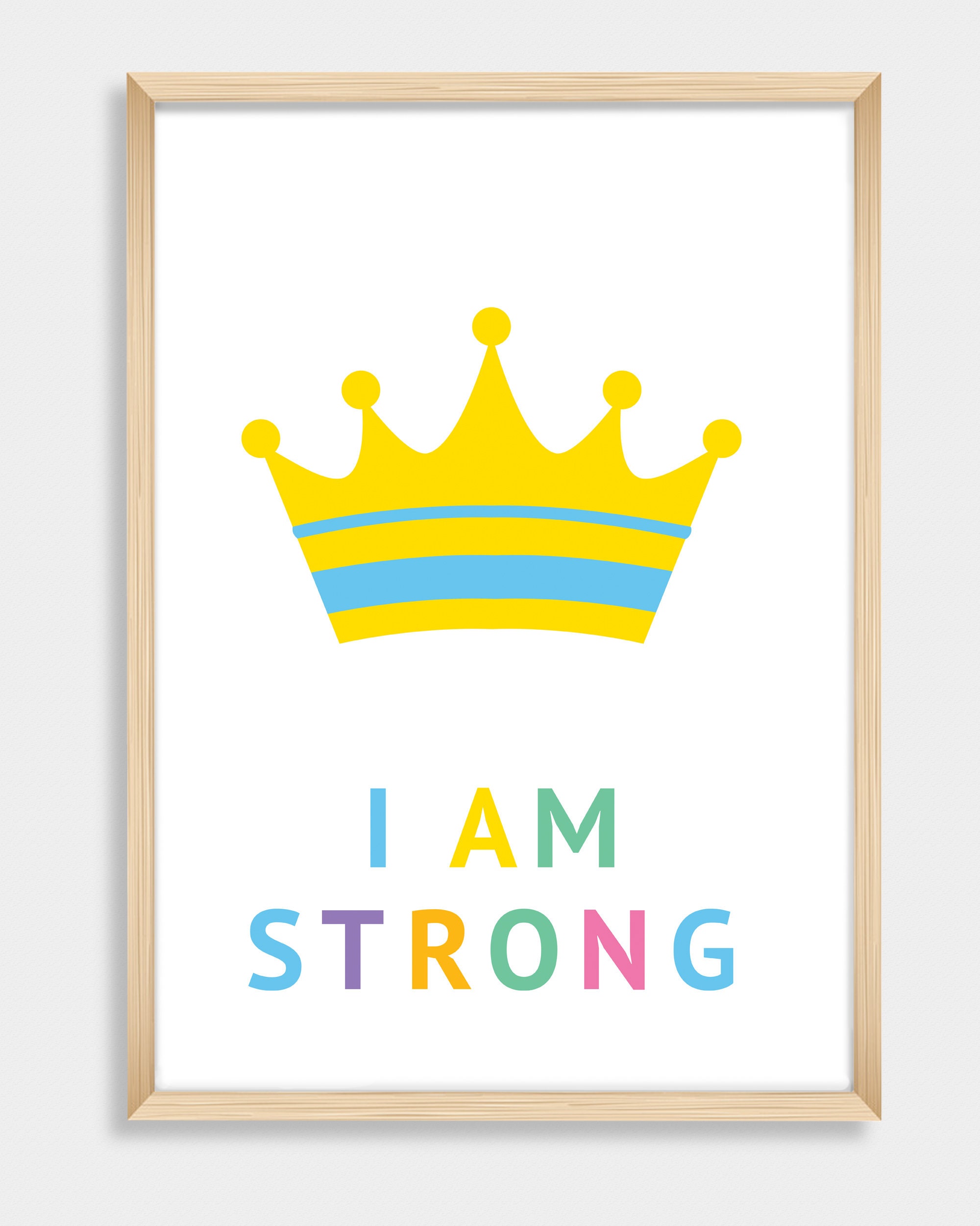 Affirmation Wall Art I am Strong Poster Kids Inspiration | Etsy