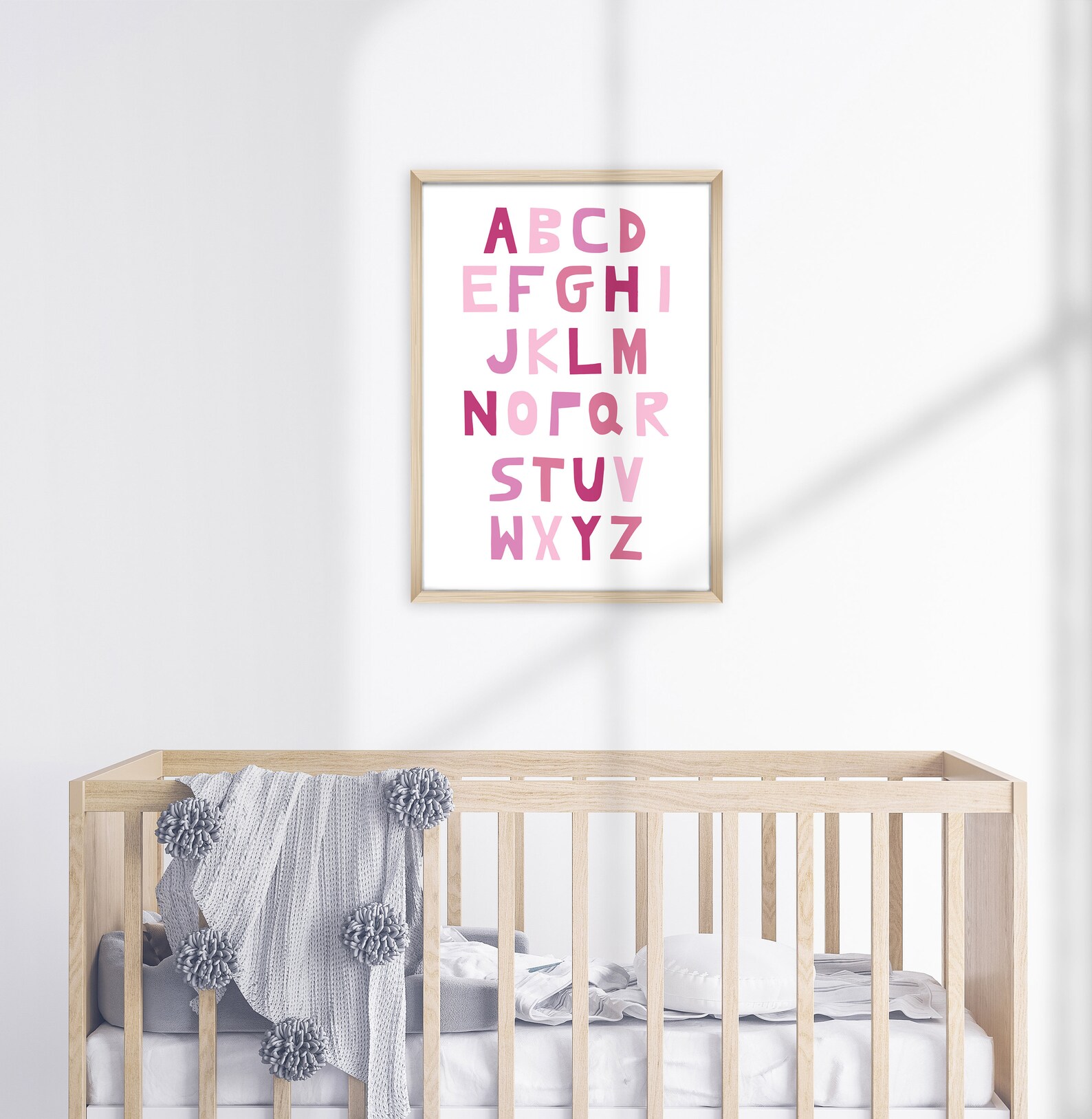 Pink ABC Chart Alphabet Learning Poster Educational Wall | Etsy