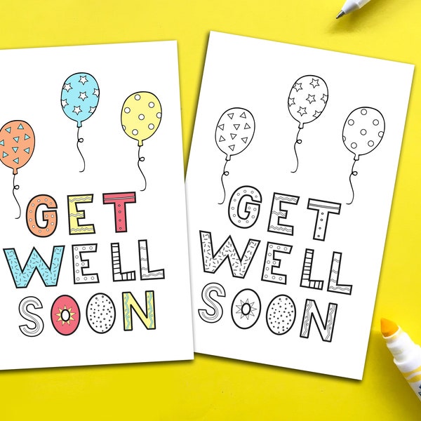Kids Get Well Card - Etsy