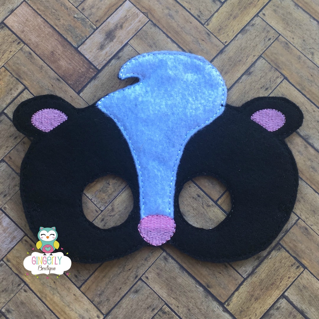 Skunk Mask Kids Dress up Mask Skunk Costume Mask Wool Blend - Etsy