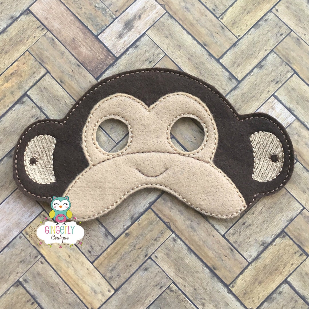 Monkey Mask, Kids Dress up Mask, Monkey Costume Mask, Wool Blend Mask ...