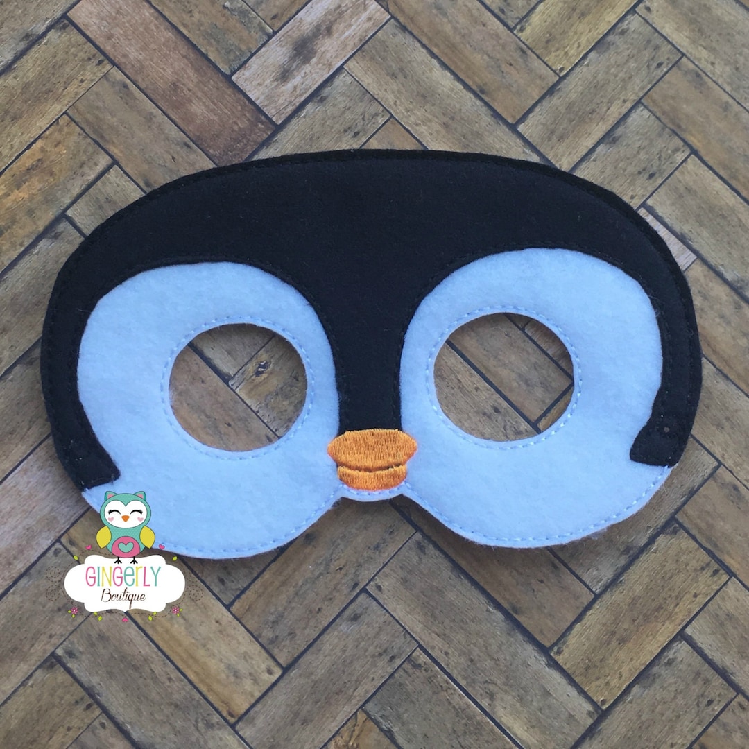 Penguin Mask, Kids Dress up Mask, Penguin Costume Mask, Wool Blend Mask ...
