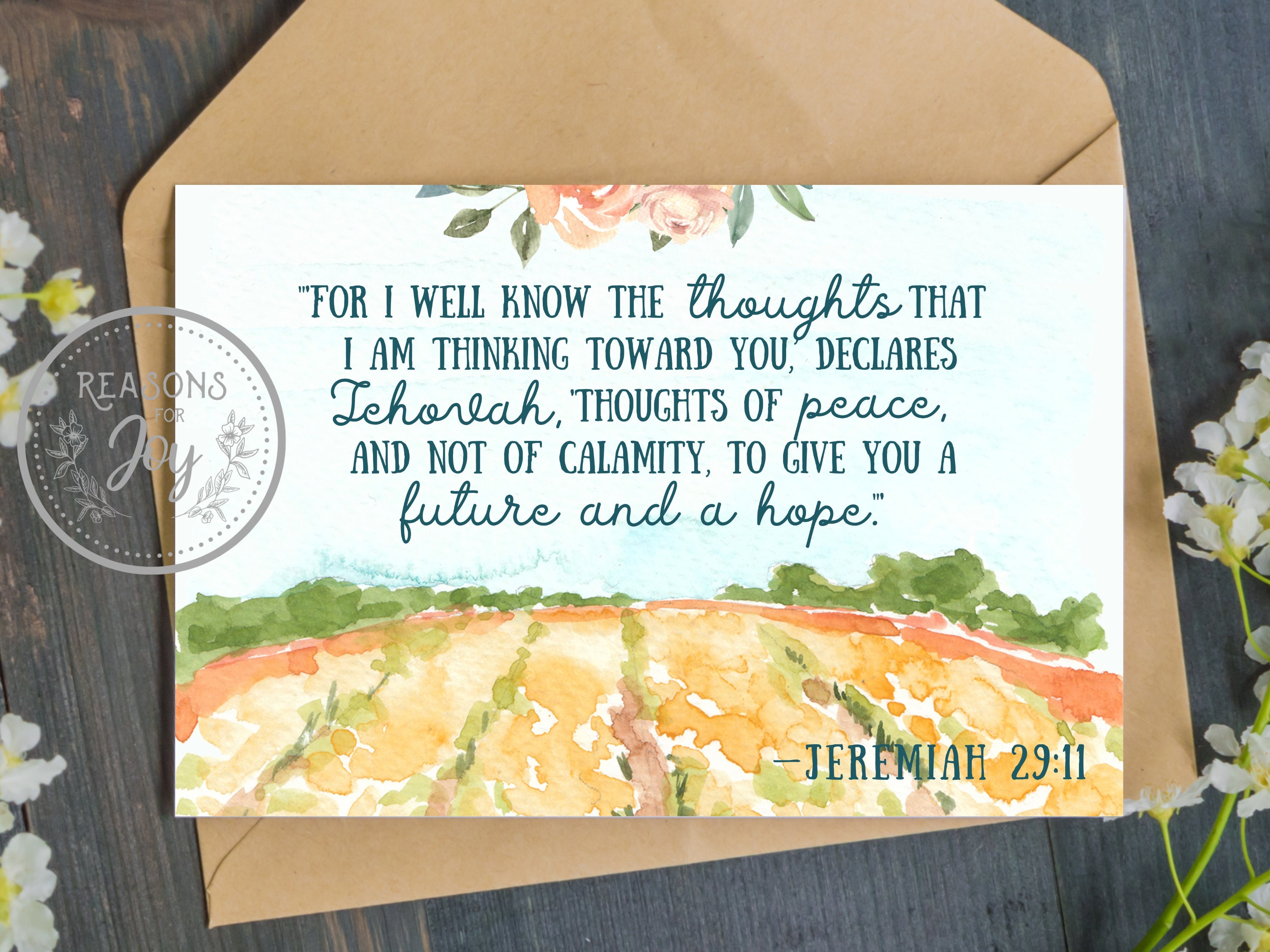 Jeremiah 29:11 Printable Greeting Card/ JW Art Print W/ FREE | Etsy