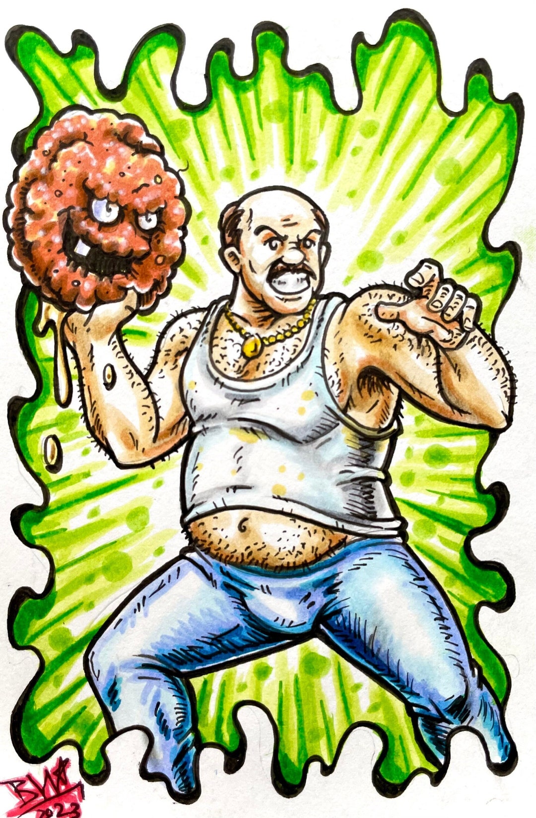 Wyked Meatball Special 4 X 6 Original Doodle - Etsy