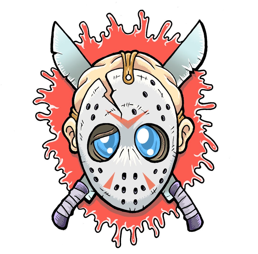 Jason Horror Head Sticker - Etsy