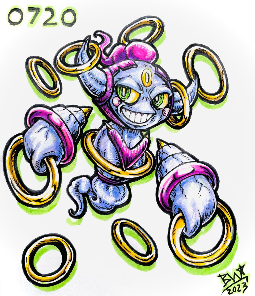 Hoopa - 5 X 6 Original Doodle - Etsy