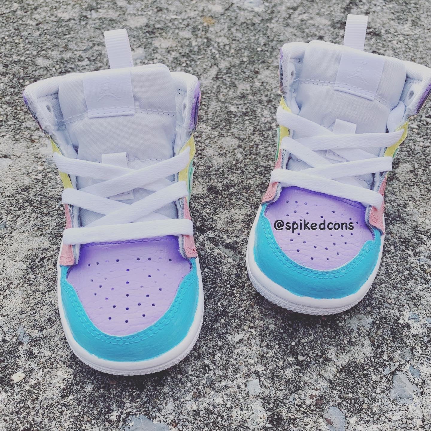 Custom “pastel J 1s-pink Purple Blue Green Yellowcheck Sizing Before ...