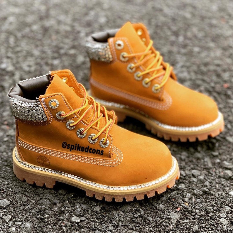 Custom Bling Timberlands -toddler Preschool.. Kids Wheat Boots - Etsy
