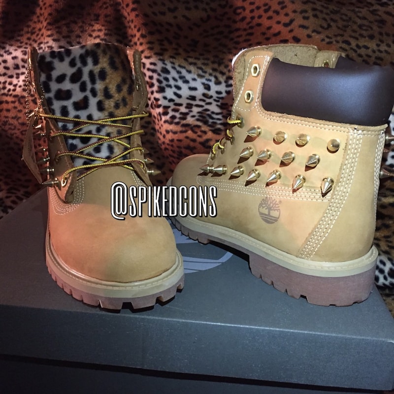 Spiked Timberlands - Etsy