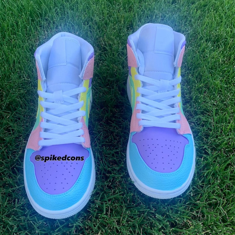 Custom pastel J 1s-pink Purple Blue Green Yellowcheck Sizing - Etsy