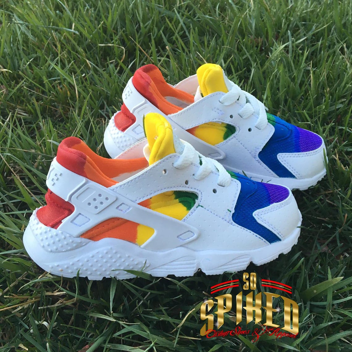 Custom Rainbow Huaraches -big Kids/women (see Description About Sizing ...