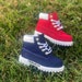 Custom Kids Red /white Timberlands - Etsy