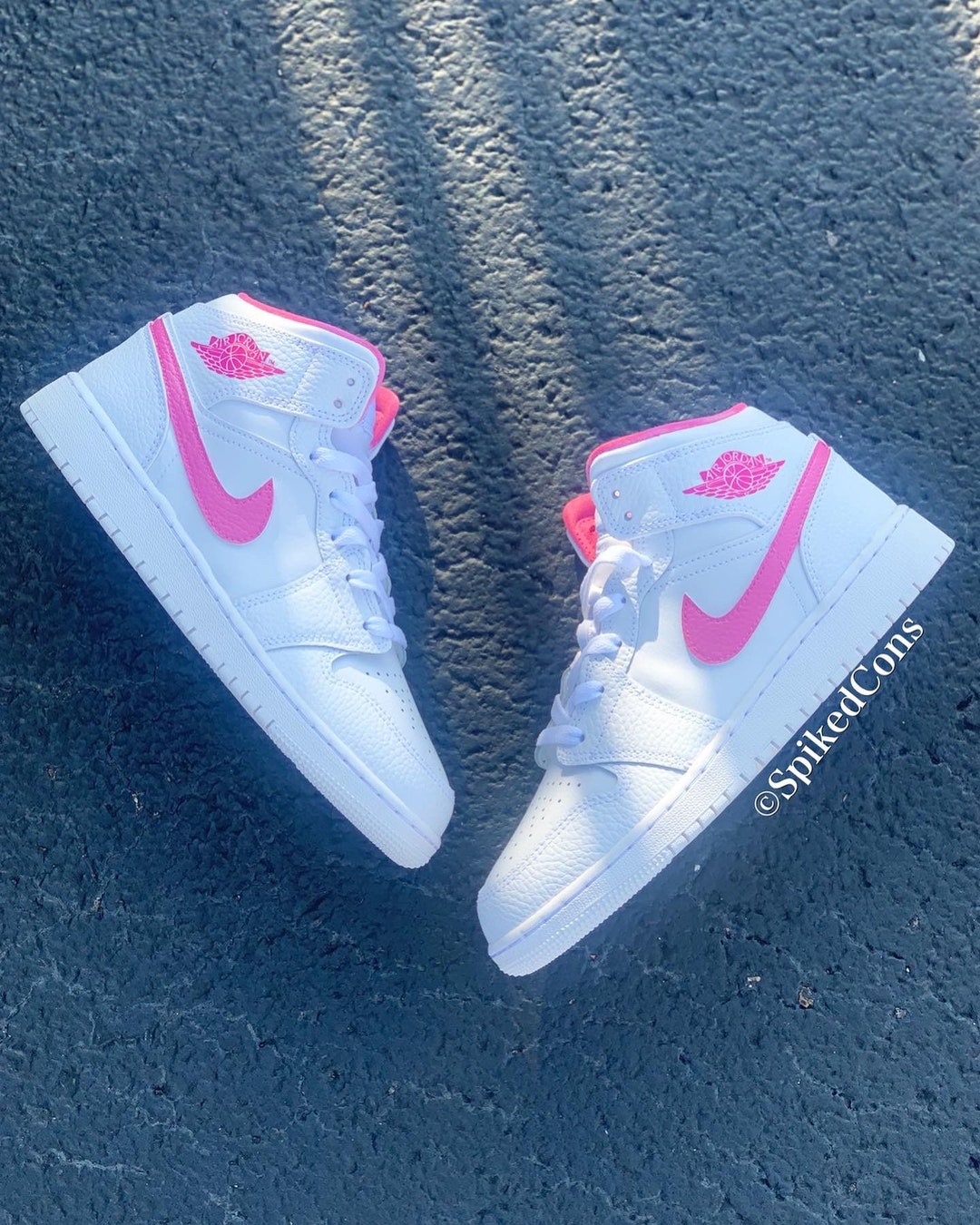 Custom Dark Pink & White J1- (other Colors Available) Unisex-youth/men ...