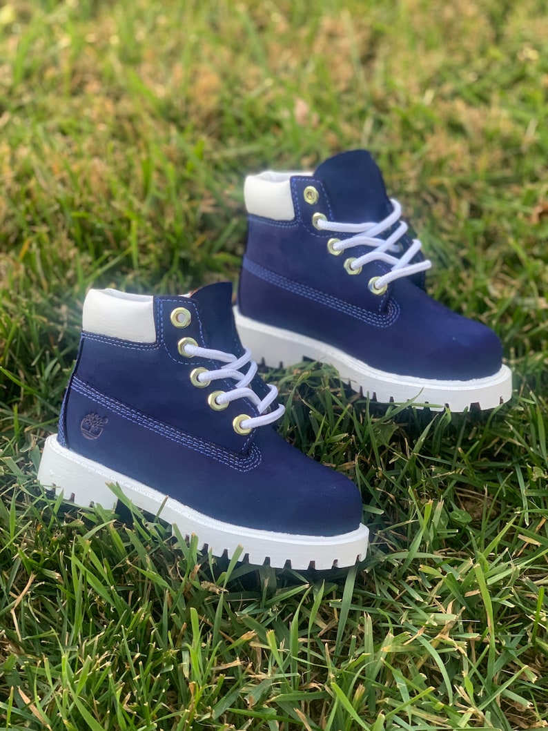 Custom Kids Red /white Timberlands - Etsy