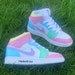 Custom Color Block “spring ” J1s- “pink Yellow Green Blue Pink —check ...