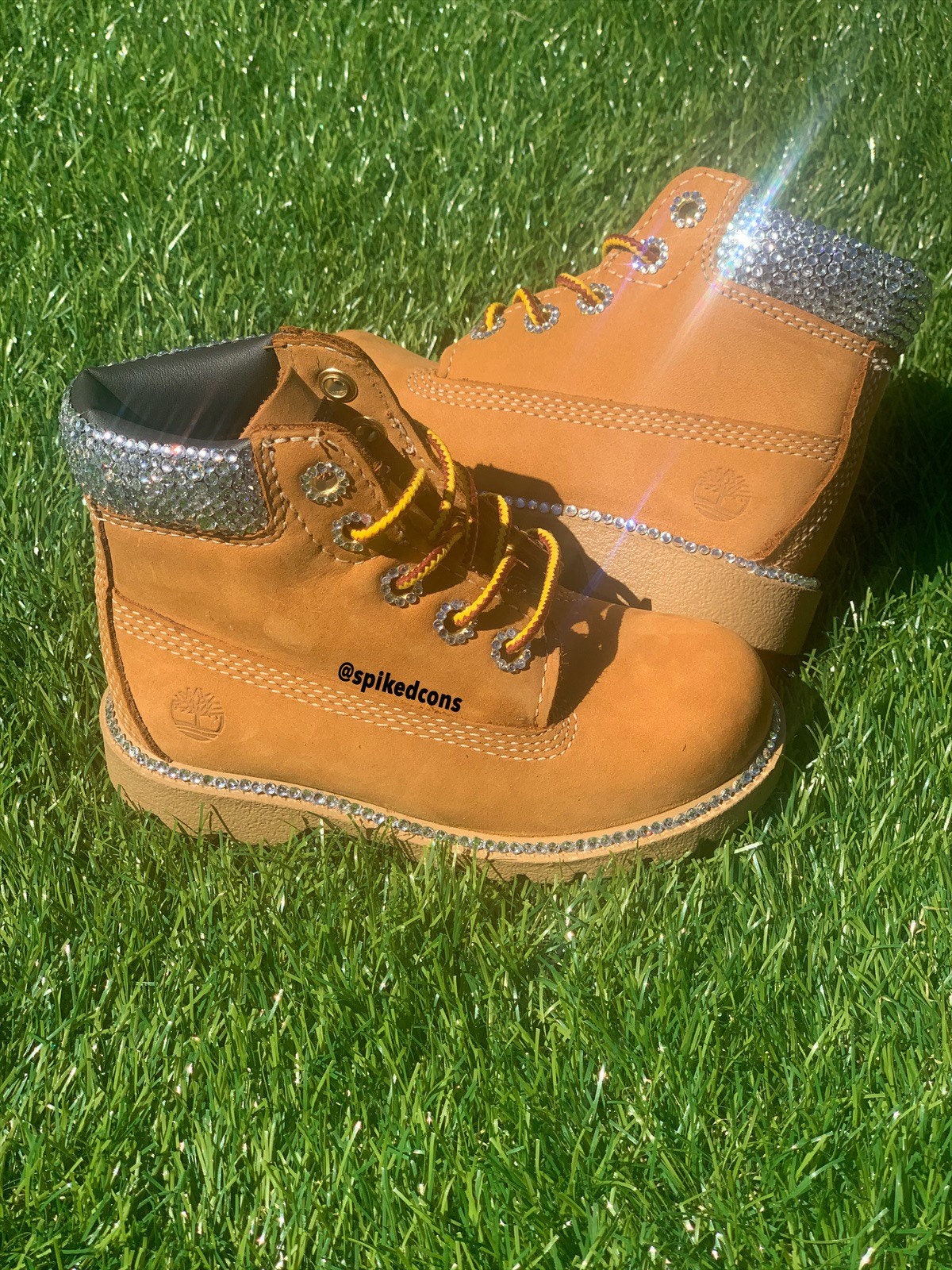 Custom Bling Rhinestone Timberlands grade School/big Kids Men - Etsy ...