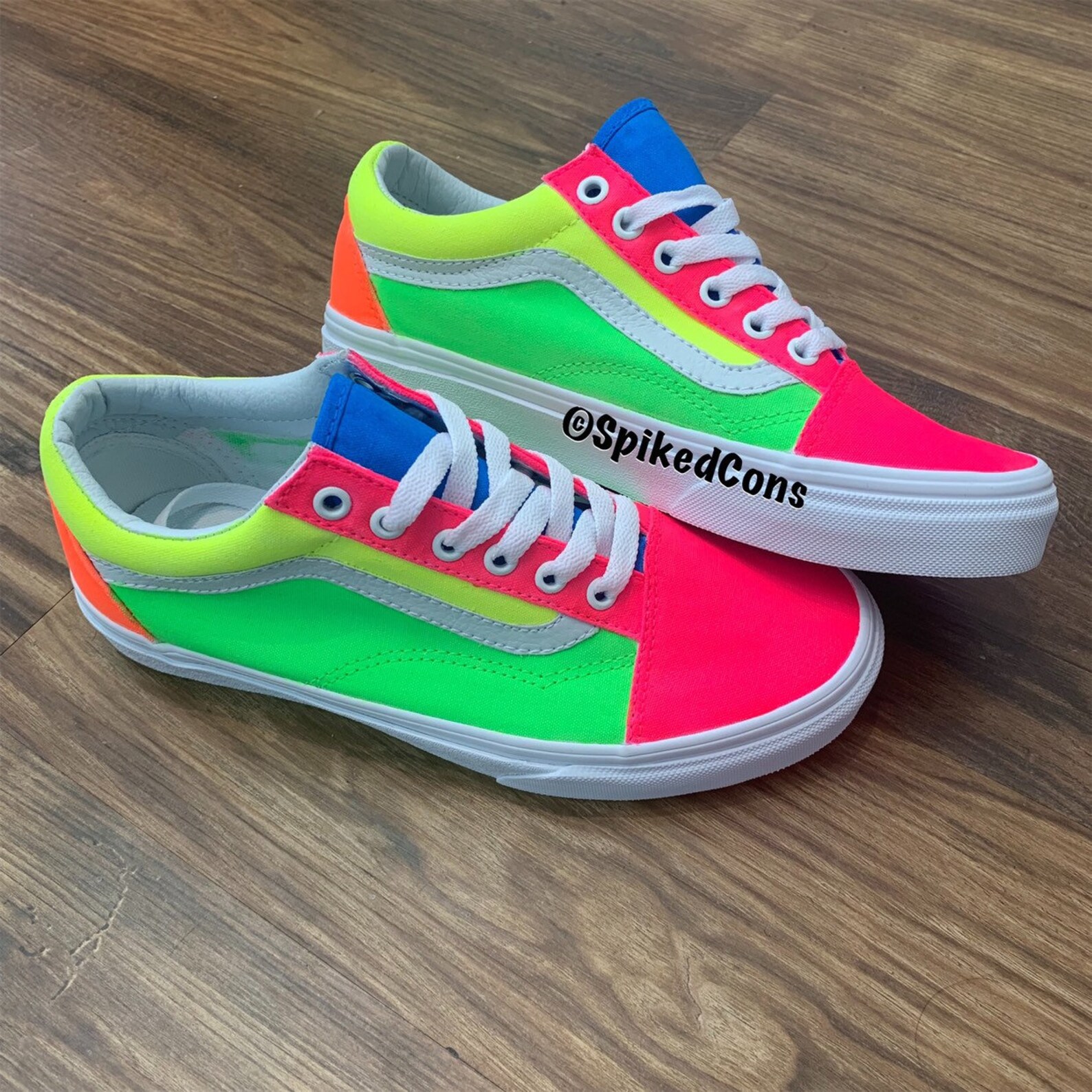 Custom Vans neon Lights big Kids/adults Men Women | Etsy