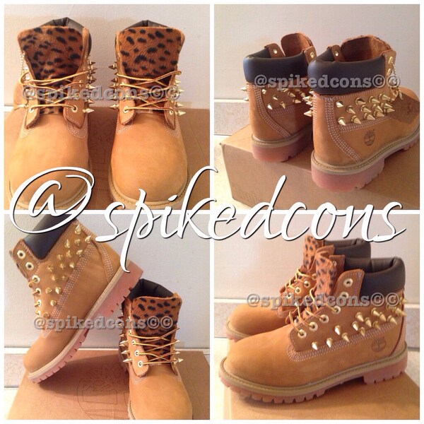 Spiked Timberlands - Etsy