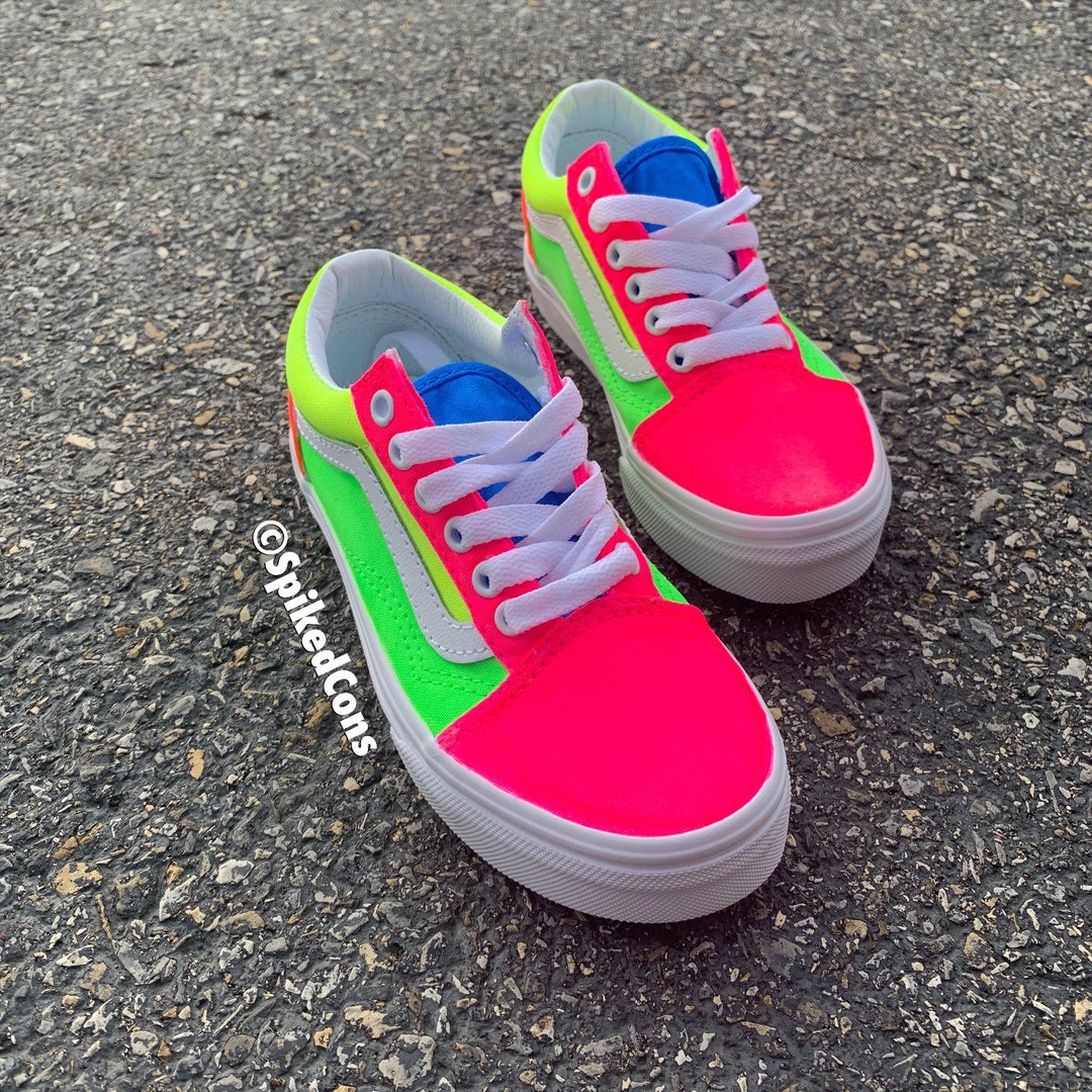 Custom Kids Vans Preschool Youth Old Skool Neon Unicorn Fruity Pebbles ...