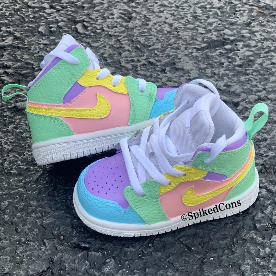 Custom “pastel J1s-pink Purple Blue Green Yellowcheck Sizing Before ...