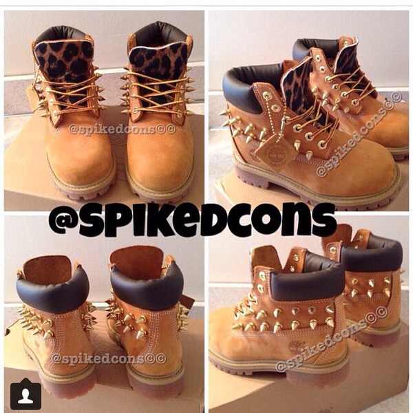 Spiked Timberlands - Etsy