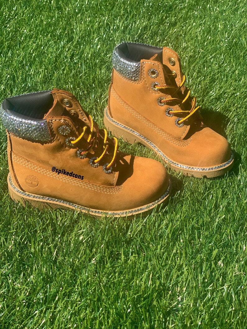 Custom Bling Timberlands -toddler Preschool.. Kids Wheat Boots - Etsy