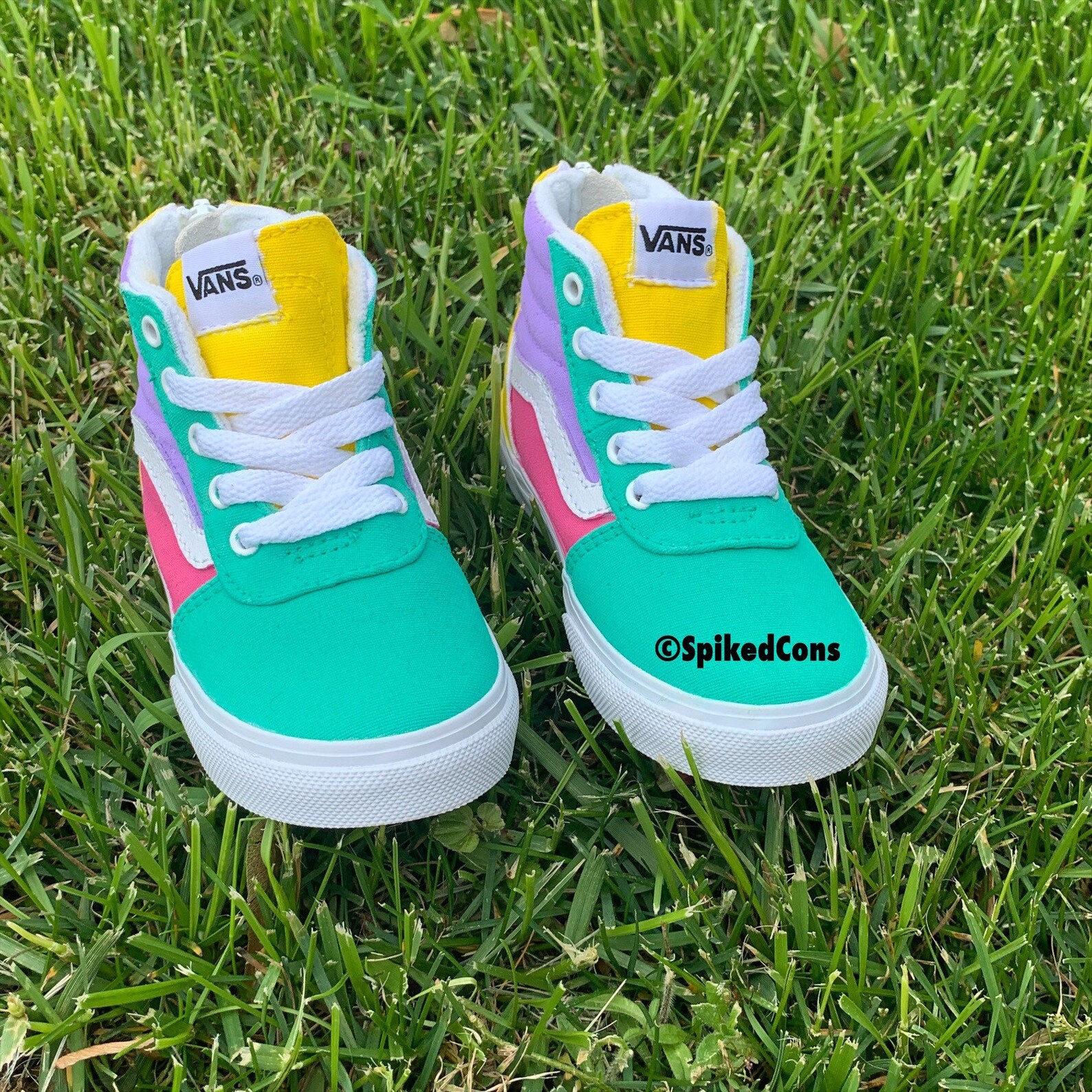 Custom “fruity Peebles” Vans Toddler Kids Adult Vans - (purple Teal ...