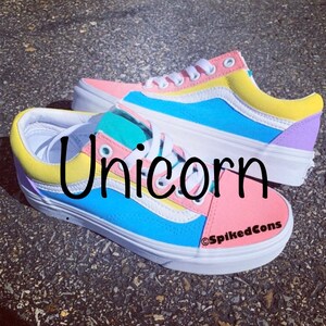 Custom Kids Vans Preschool Youth Old Skool Neon Unicorn Fruity Pebbles ...