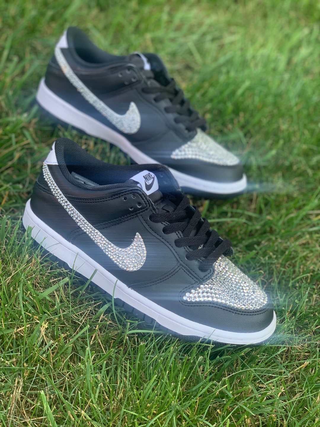 Custom Black White Bling Dunks add Size Desired in Notes - Etsy