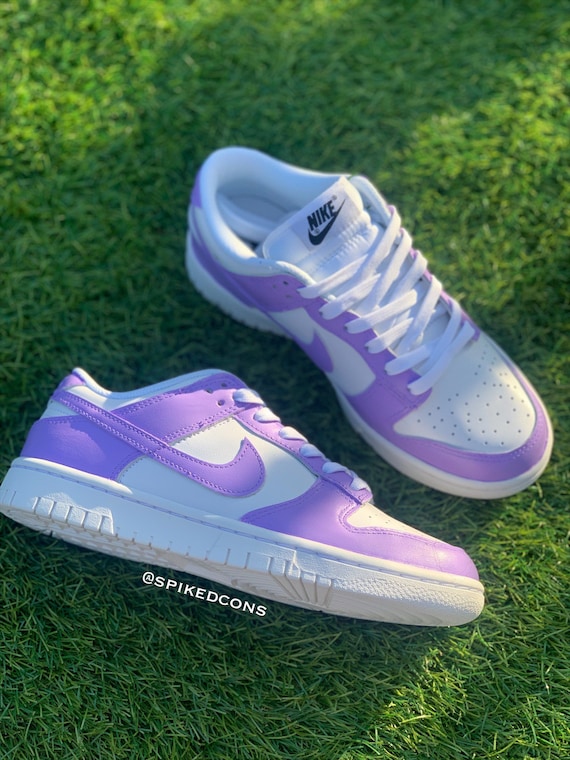 Custom Purple-lavender Dunk Sneakers Low Top-check Sizing - Etsy