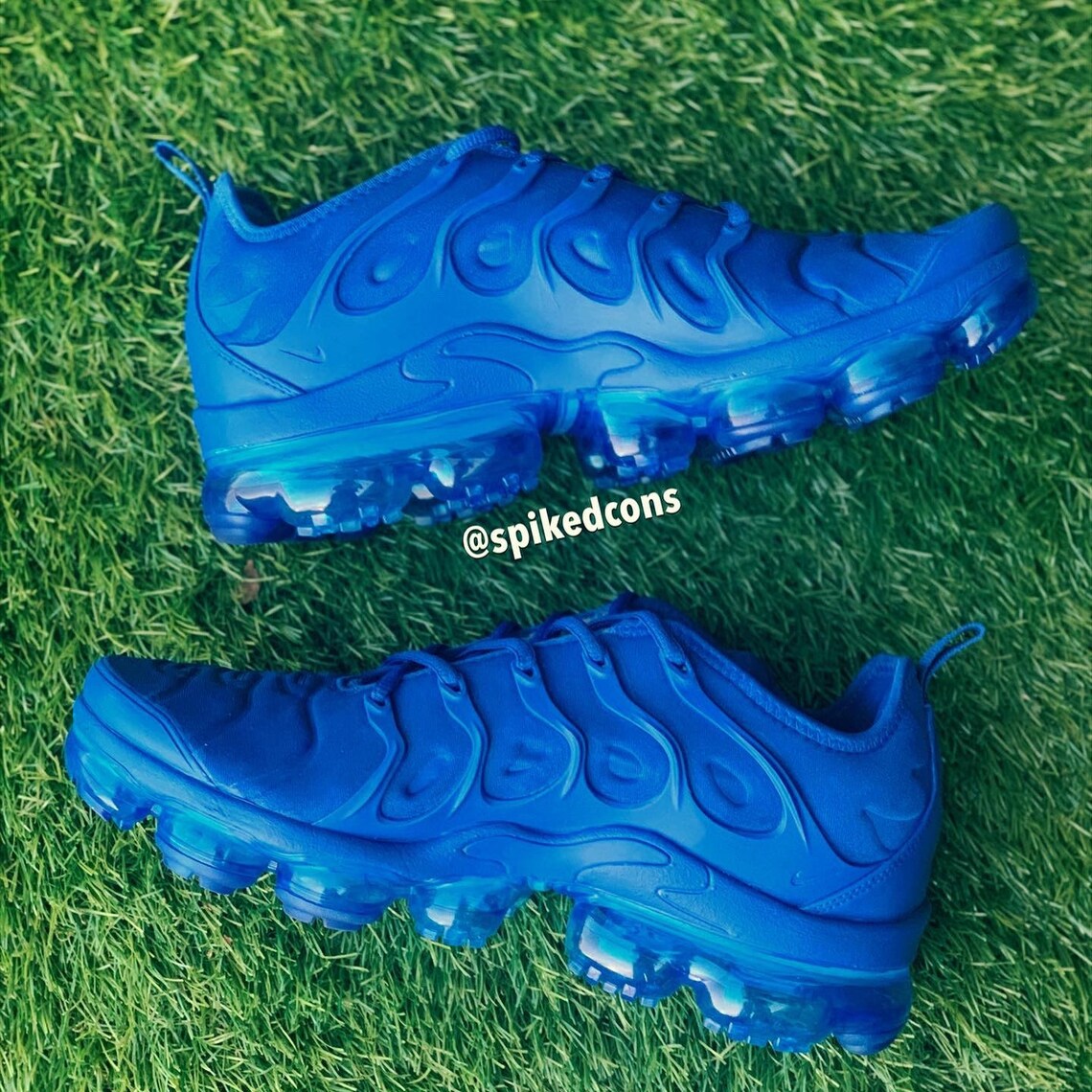 Custom All Royal Blue Sneakers-trainers-- Check Sizing Before Ordering ...