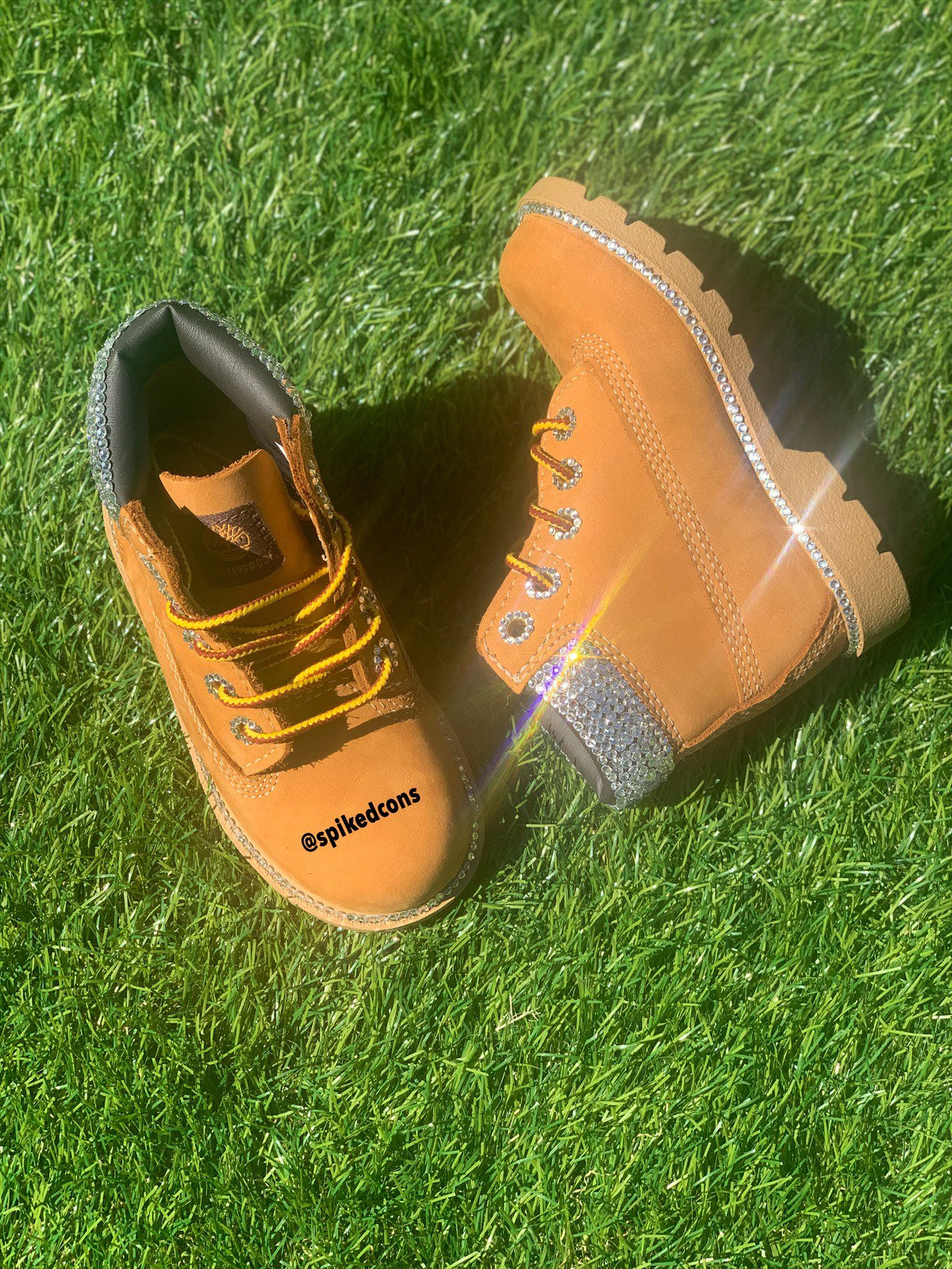 Custom Bling Rhinestone Timberlands grade School/big Kids Men - Etsy ...