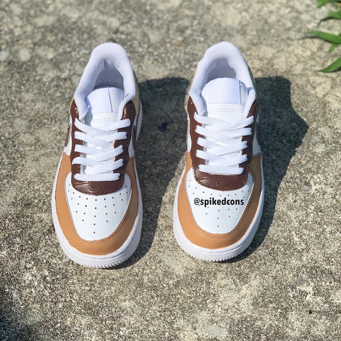 READY TO SHIP Custom 3 Shades of Brown AF1 youth 4 Big - Etsy