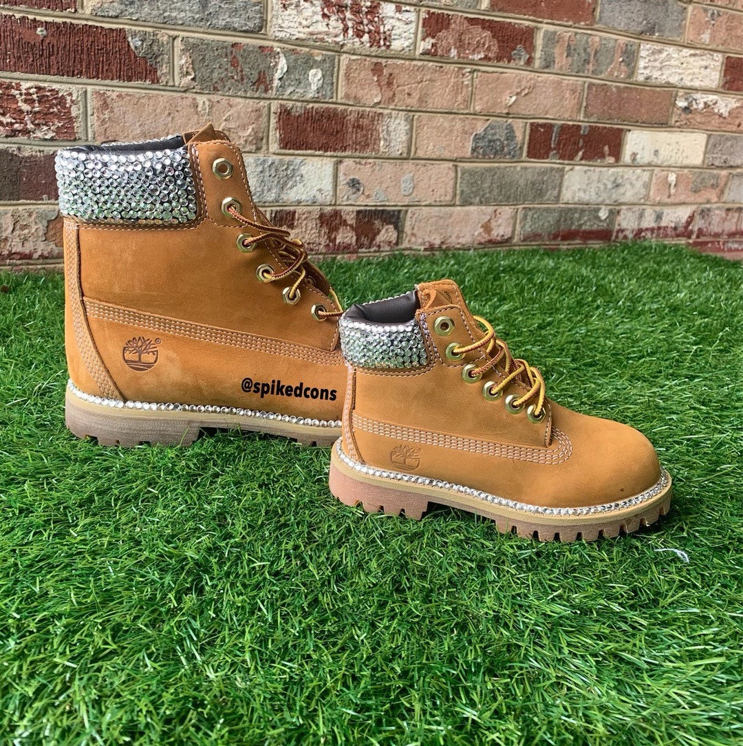 Custom Bling Rhinestone Timberlands -grade School/big Kids Men & Women ...
