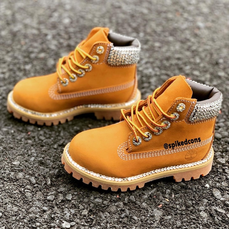 Custom Bling Timberlands -toddler Preschool.. Kids Wheat Boots - Etsy