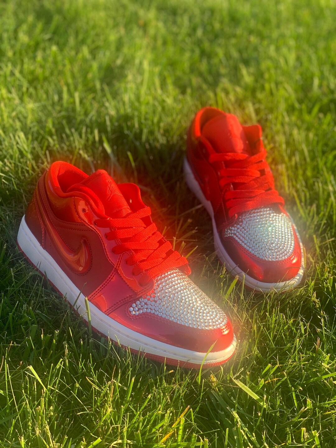 Custom All Red Bling J1 Low - Etsy