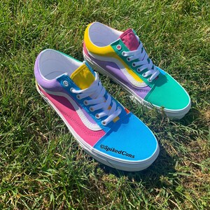 Custom Vans "freestyle Color Block" -big Kids/adults Men Women Pink ...