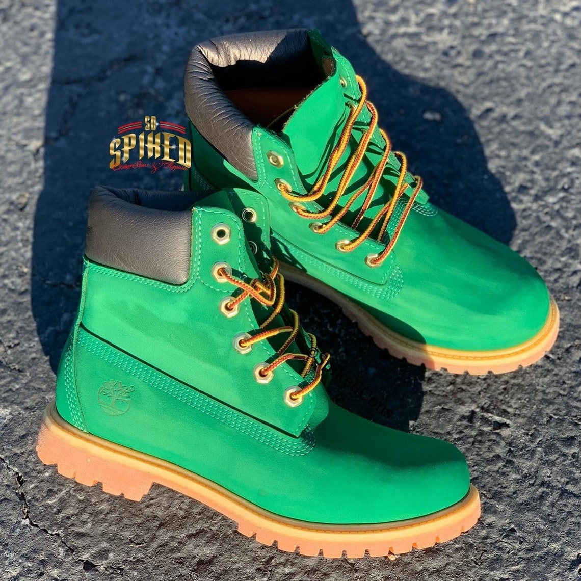 Custom Green Timberlands **ADD SIZE in Notes When Ordering** - Etsy