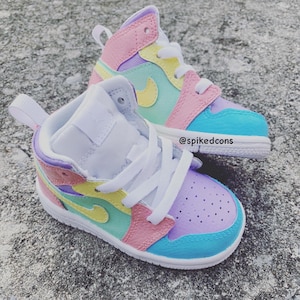 Custom “pastel J 1s-pink Purple Blue Green Yellowcheck Sizing Before ...