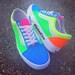 Custom Vans "neon Lights" -big Kids/adults Men Women Pink Orange Yellow ...
