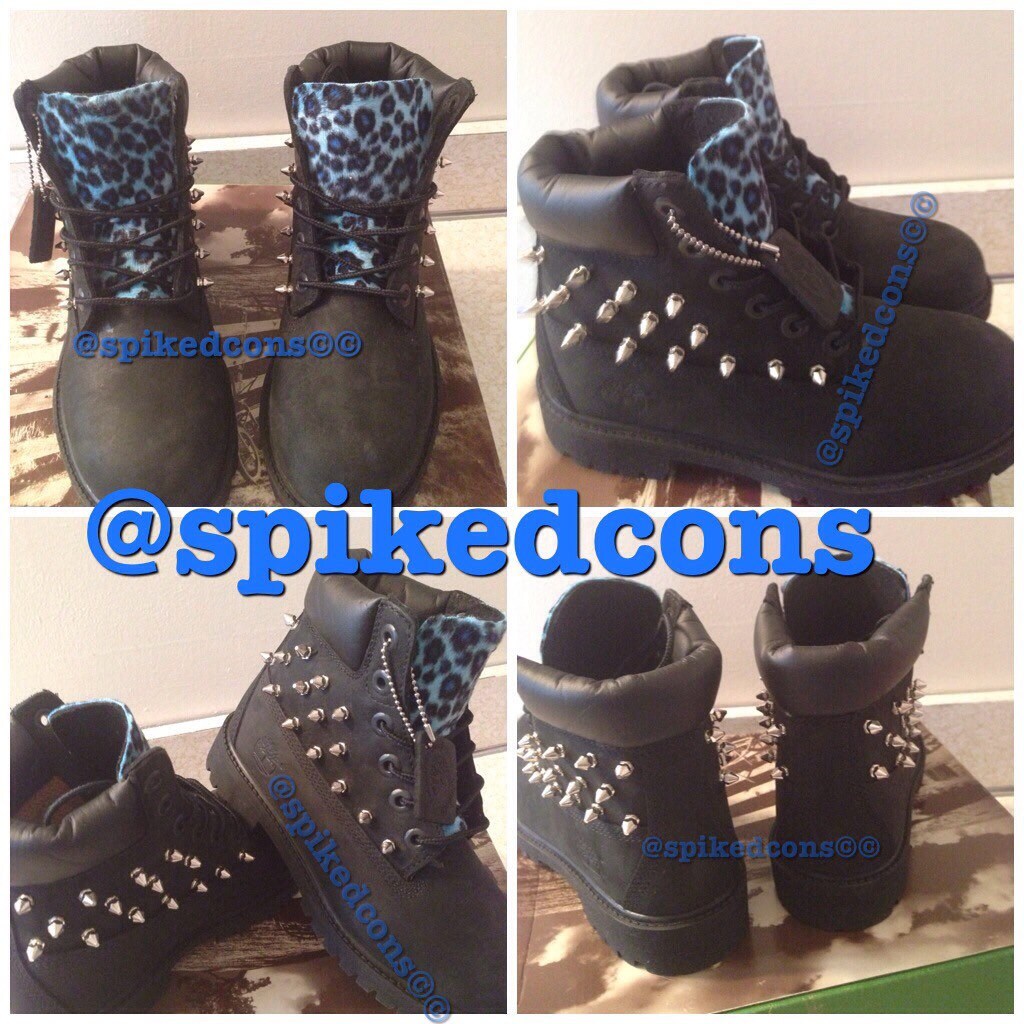 Custom Black Timberlands leopard or Other Tongue - Etsy